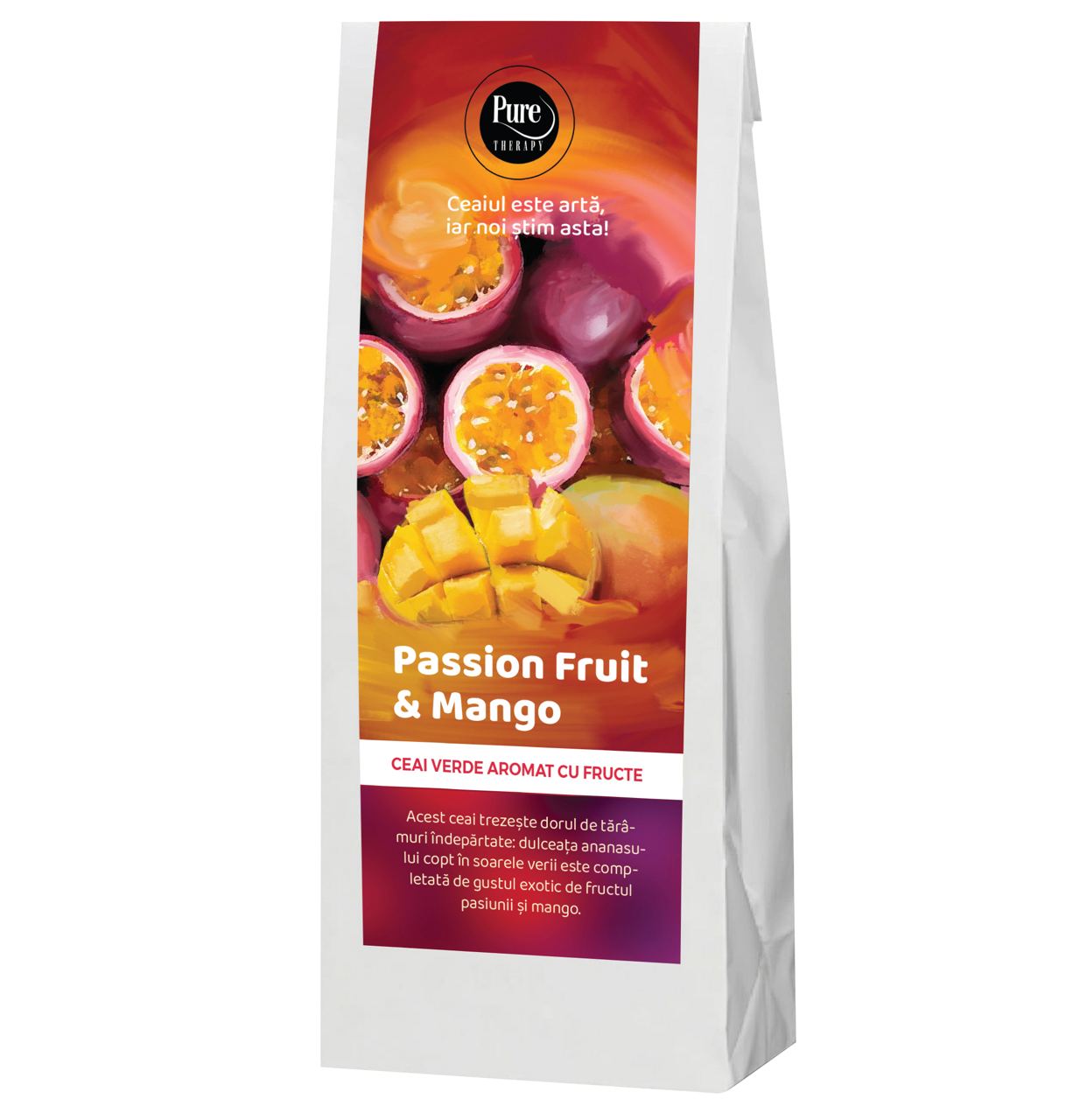 Ceai verde aromat exotic FRUCTUL PASIUNII & MANGO, 70g, Pure Therapy ...